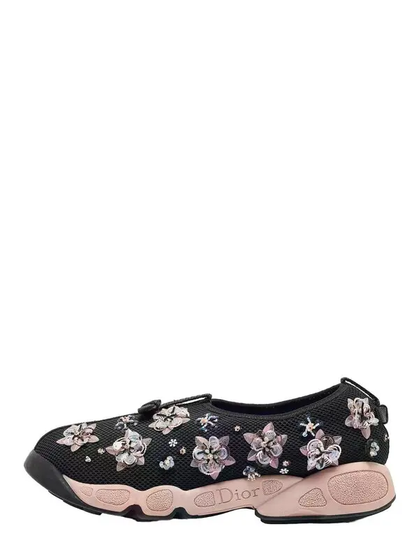 Dior Flower-embellished Mesh Sneakers - Black