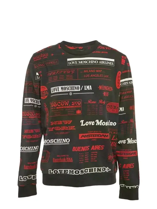 Moschino Logo-print Cotton Sweatshirt - Black