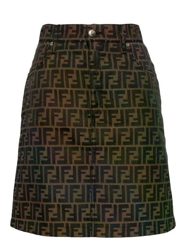 Fendi Zucca Pattern Skirt - Brown