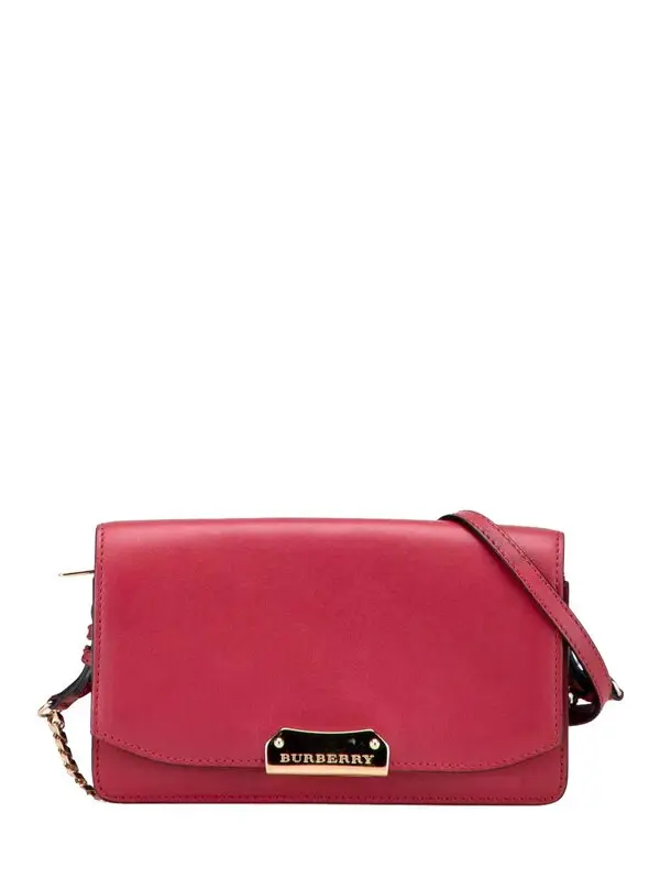 Burberry 2000-2010 Leather Madison Wallet On Chain Crossbody Bag - Red