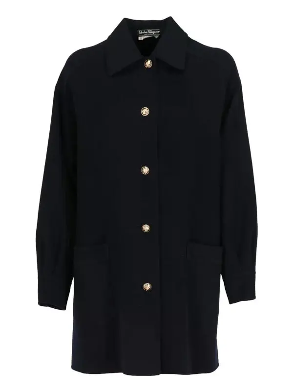 FERRAGAMO 1970s Wool Coat - Blue
