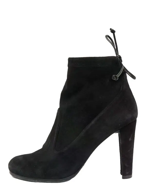STUART WEITZMAN 100mm Suede Back Tie Boots - Black