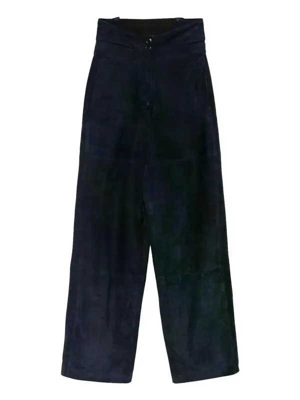 Gianfranco Ferre 1990s Suede Trousers - Blue