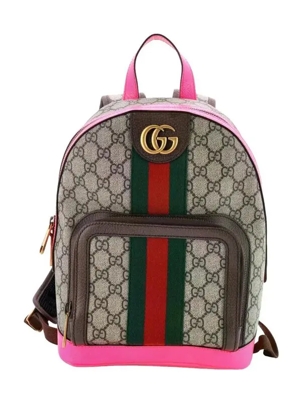 Gucci Ophidia Gg Coated Canvas And Leather Small Backpack - Neutrals