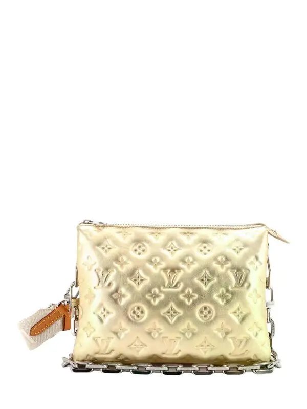 LOUIS VUITTON Coussin Pm Crossbody Bag Monogram Embossed Lambskin - Gold