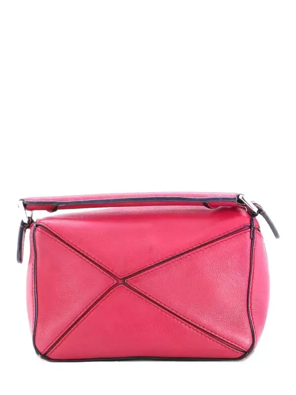 Loewe Puzzle Leather Mini Crossbody Bag - Red
