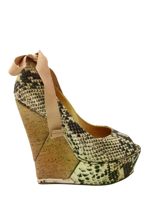 LANVIN Platform Wedge Pumps - Brown