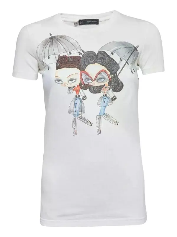 Dsquared2 Cotton Graphic T-shirt - White