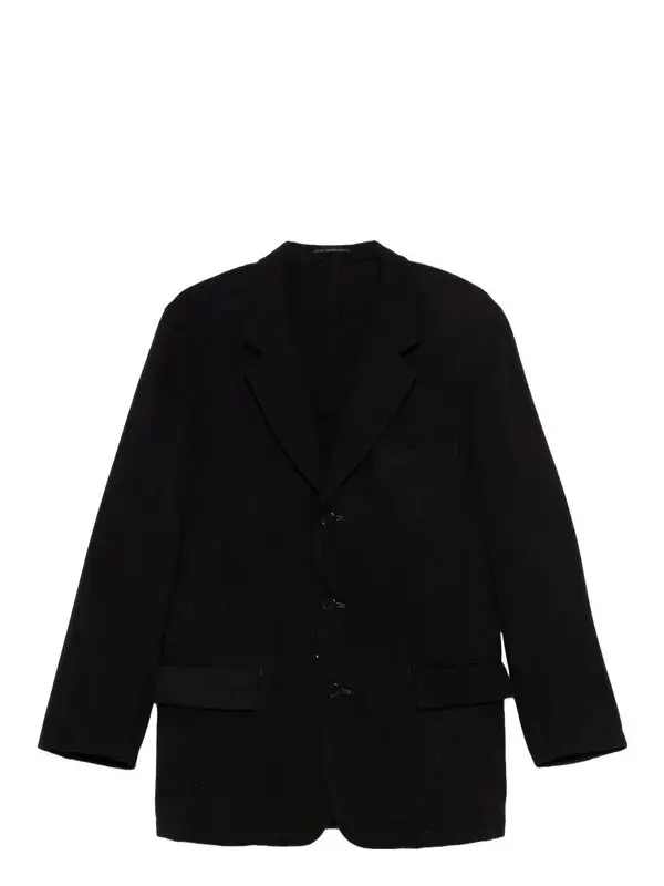 Yohji Yamamoto 1990s Buttoned Wool Jacket - Purple