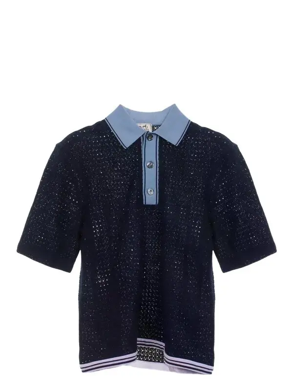 Hermès 2020s Knitted Polo Shirt - Blue