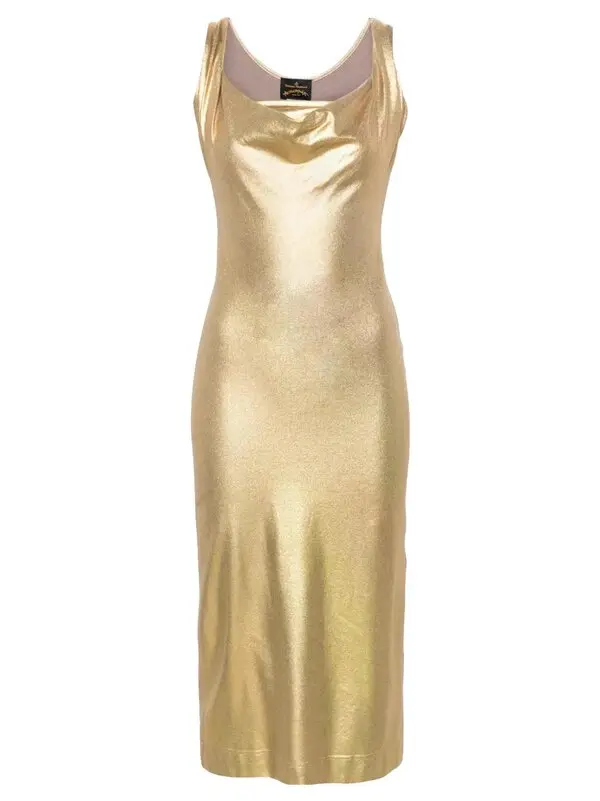 VIVIENNE WESTWOOD 2013s Metallic-sheen Midi Dress - Gold