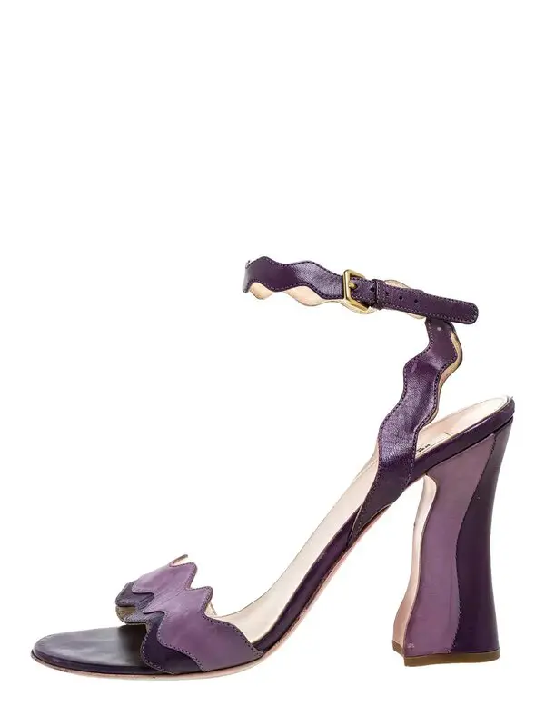 Prada 105mm Scalloped-strap Sandals - Purple