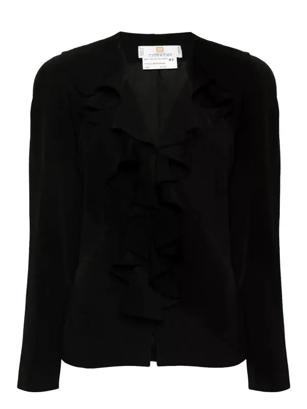 Givenchy 1990s Single-breasted Ruffled Jacket - Black