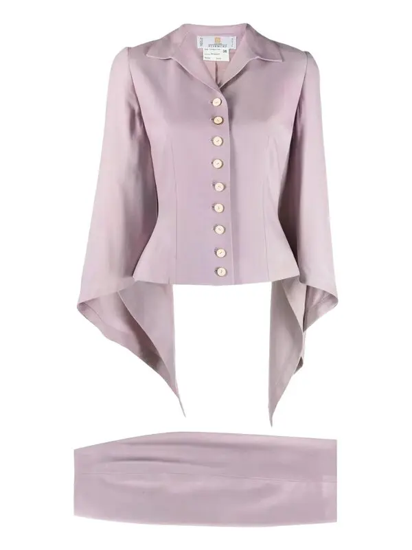 Givenchy 1990-2000 Draped Skirt Suit - Purple