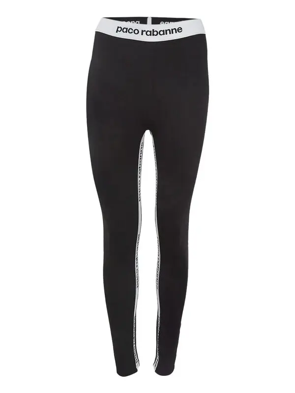 Rabanne Logo-tape Leggings - Black