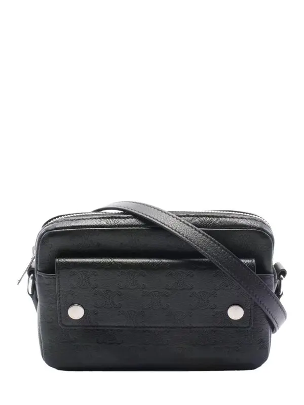 Celine 2020s Mini Triomphe Crossbody Bag - Black