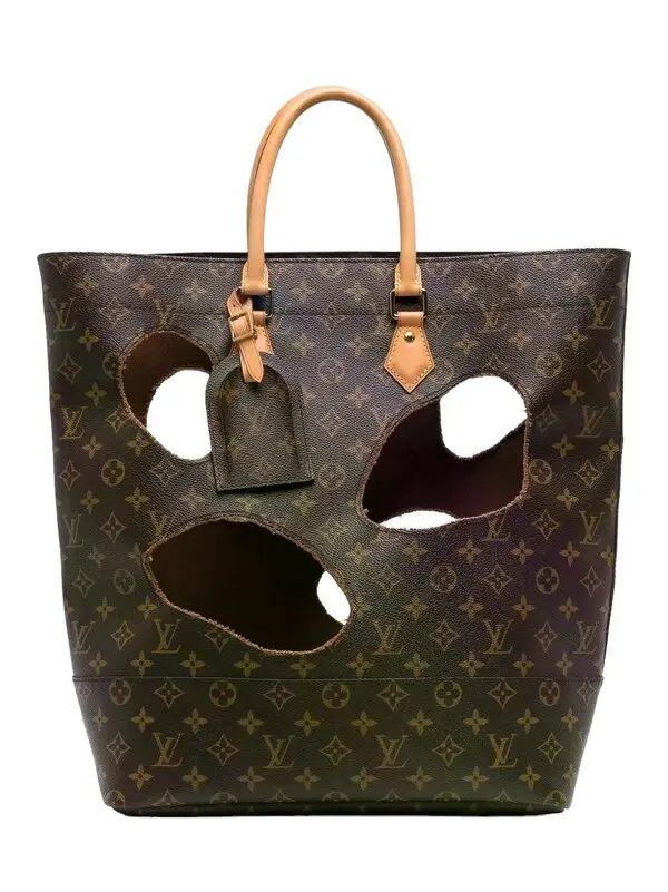 LOUIS VUITTON X Comme Des Garçons Monogram Hole Tote - Brown