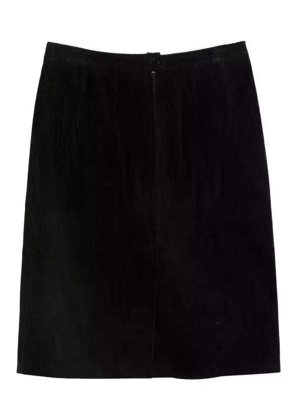Burberry 1990s Corduroy Midi Skirt - Black