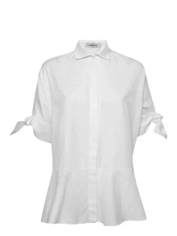 Carolina Herrera Logo Jacquard Cotton Blouse - White