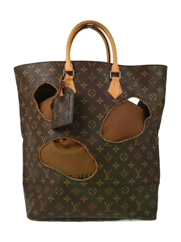 LOUIS VUITTON X Comme Des Garçons 2014 With Holes Tote Bag - Brown