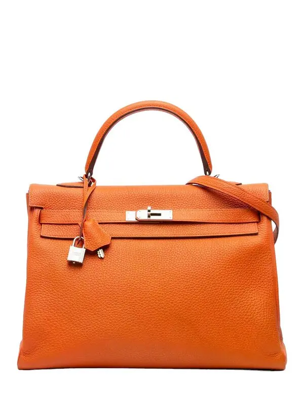 Hermès 2014 Togo Kelly Ii Retourne 35 Satchel - Orange