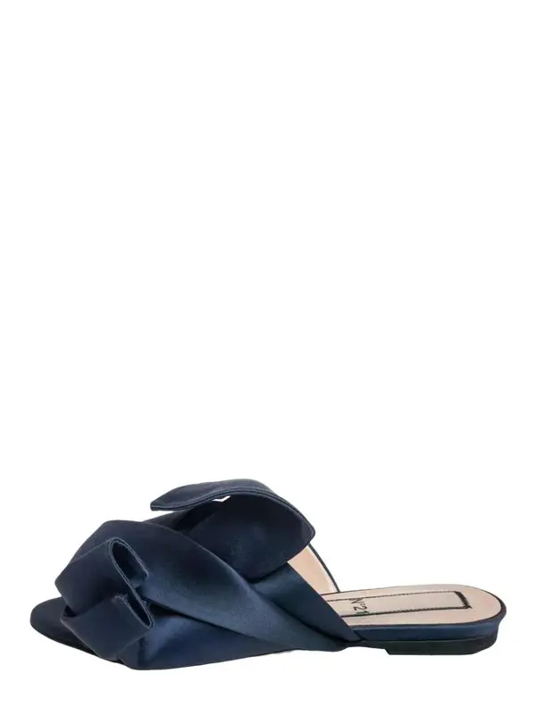 N°21 Knotted Satin Sandals - Blue