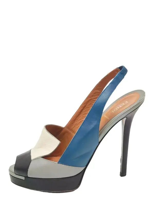 Fendi 130mm Color-block Platform Pumps - Grey