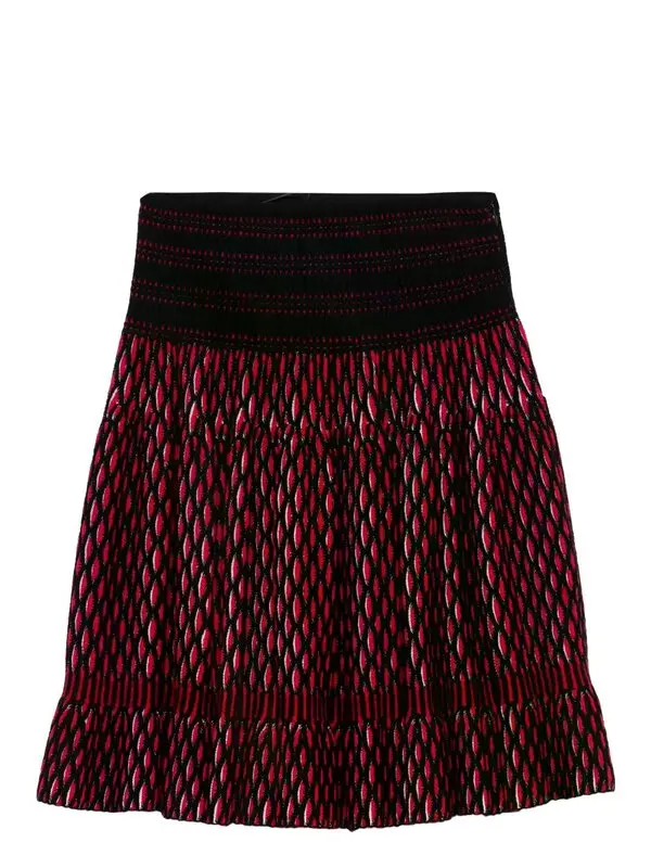 Alaïa 2000s Full-jacquard Mini Skirt - Red