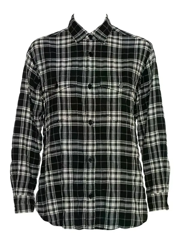 Saint Laurent Plaid Shirt - Black