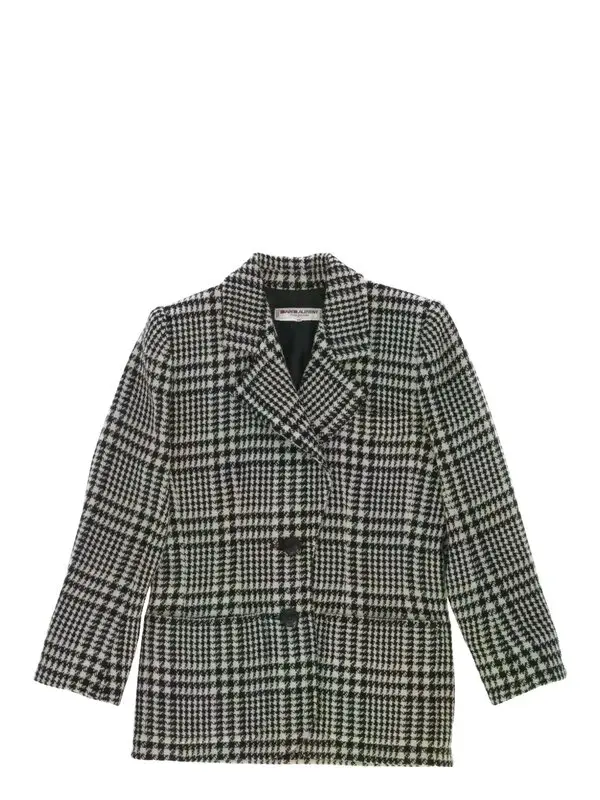 Saint Laurent Pre-owned 1980s Checked Single-breasted Jacket - Black