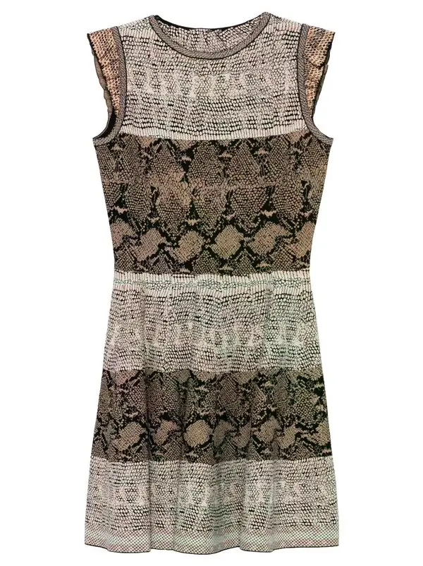 Alexander McQueen Snakeskin-print Knit Dress - Neutrals