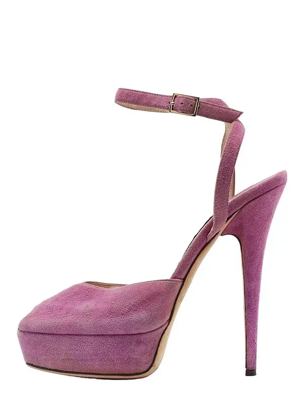 JIMMY CHOO Platform Buckle Sandals - Purple