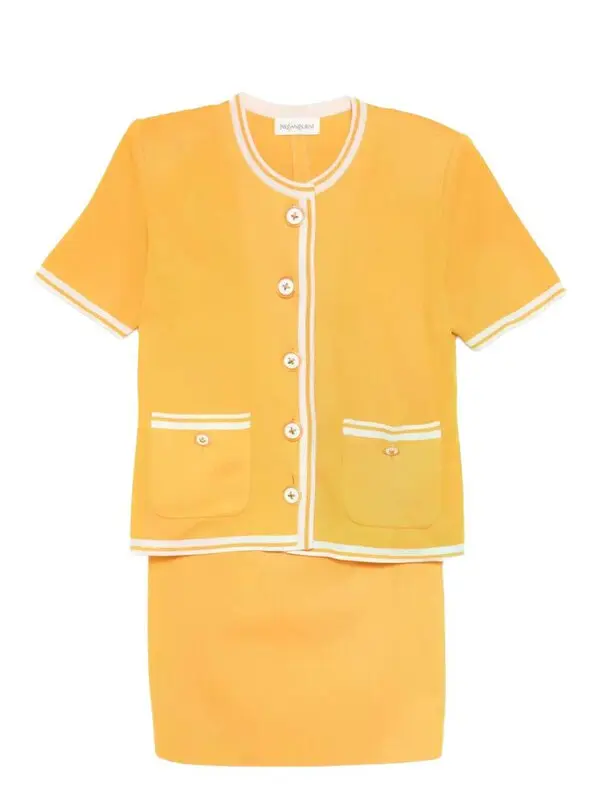 Saint Laurent 1990-2000s Suit Jacket And Skirt Set - Yellow
