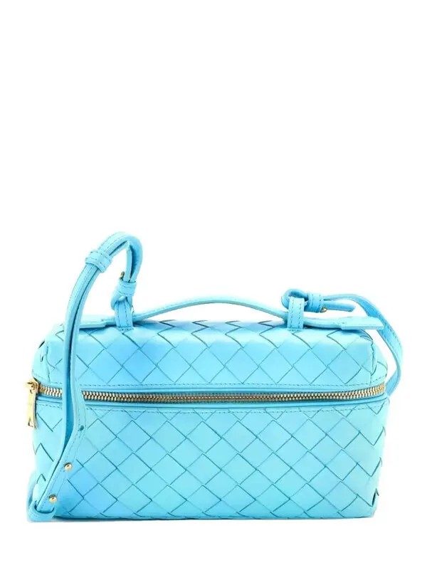 Bottega Veneta Intrecciato Leather Crossbody Vanity Case - Blue
