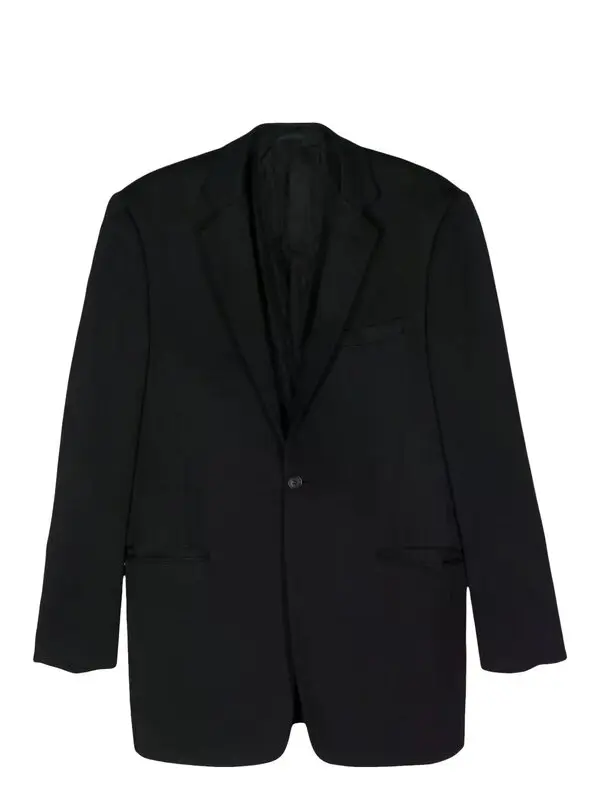 Giorgio Armani 2000s Single-breasted Striped Blazer - Blue