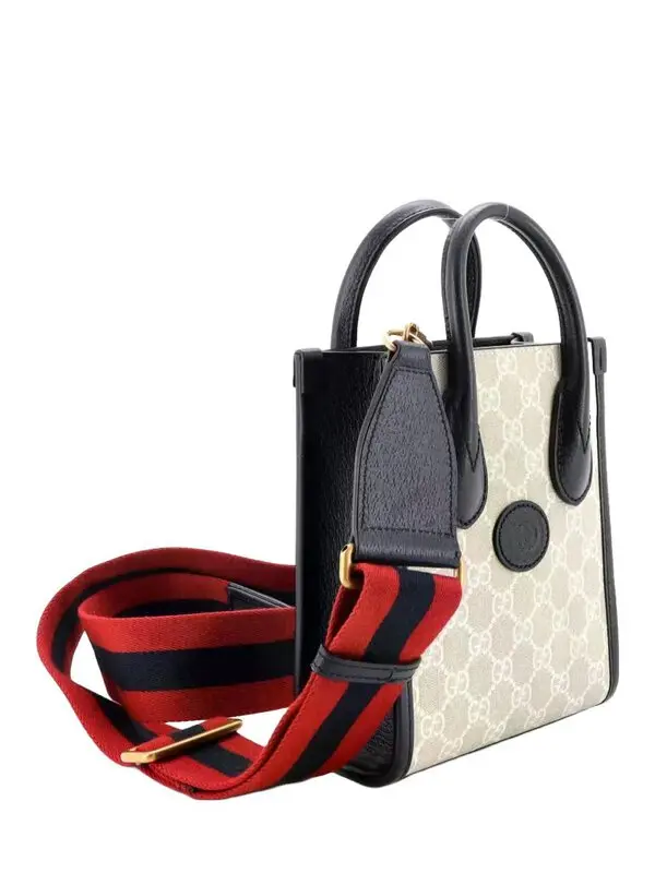 Gucci Ophidia Interlocking G Patch Gg Coated Canvas Mini Tote Bag - Neutrals