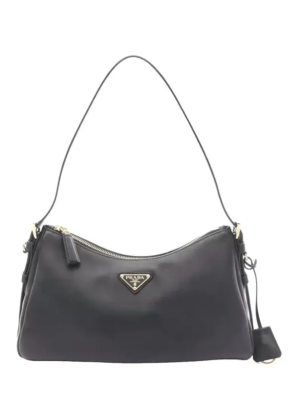 Prada Aimée Leather Shoulder Bag - Black