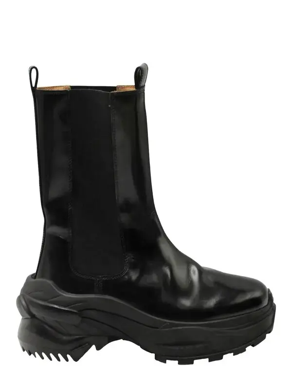 Maison Martin Margiela Ridged-sole Leather Boots - Black