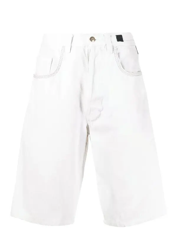 Versace 1990s Knee-length Denim Shorts - White