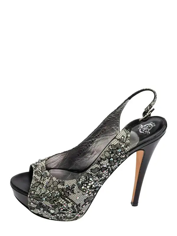 GINA 130mm Slingback Platform Pumps - Black