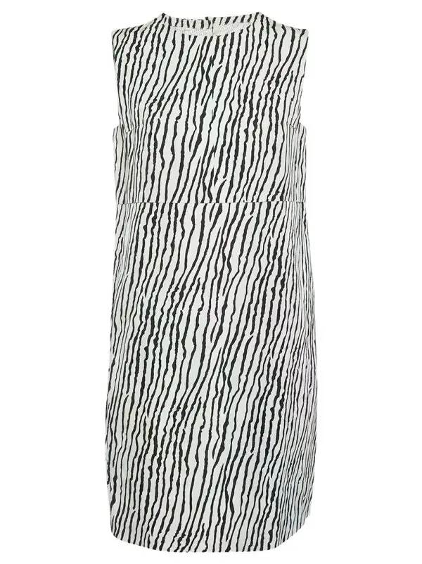 Max Mara Striped Print Dress - White