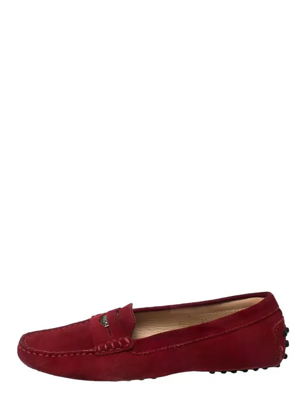 TOD'S Vintage Leather Loafers - Red