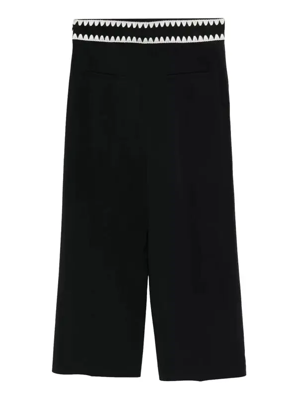 Valentino Garavani 2010s Embroidered-detail Trousers - Black
