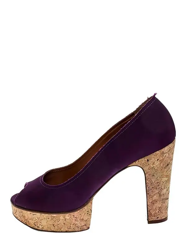 LANVIN Platform Cork-heel Pumps - Purple