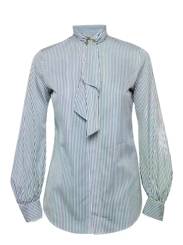 Polo Ralph Lauren Striped Necktie Blouse - Blue
