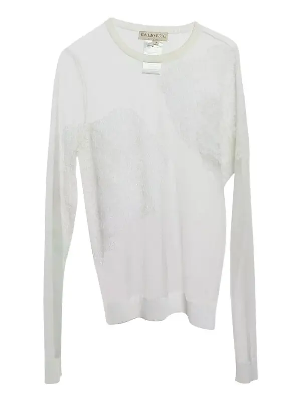 Emilio Pucci Embroidered Tulle Top - White