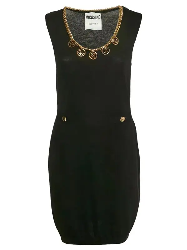 Moschino Embellished-neckline Mini Dress - Black