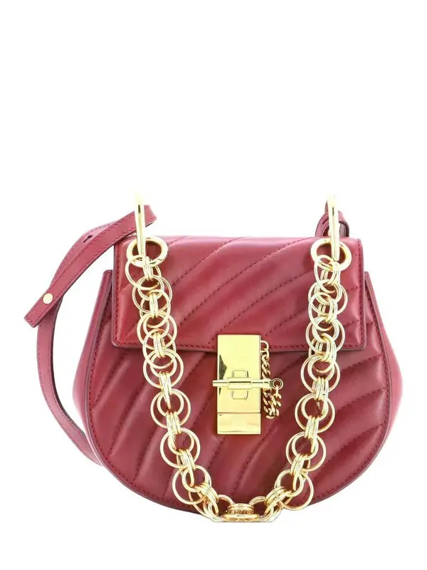 Chloé Drew Bijou Quilted Leather Small Crossbody Bag - Red
