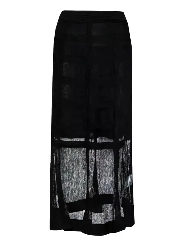 Alexander McQueen Sheer-panel Midi Skirt - Black