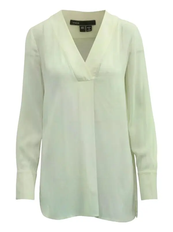Vince V-neck Long-sleeve Blouse - White